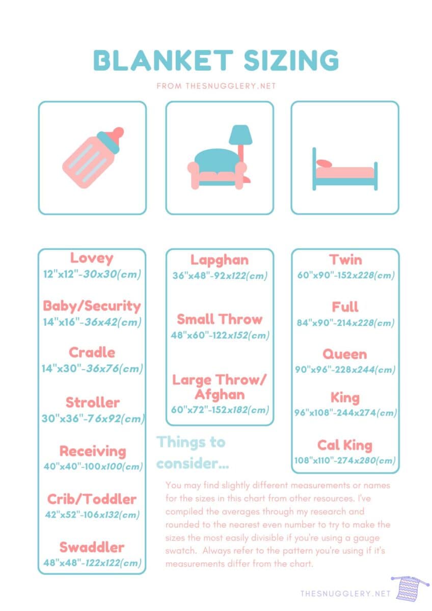 Free Printable Blanket Size Chart - The Snugglery