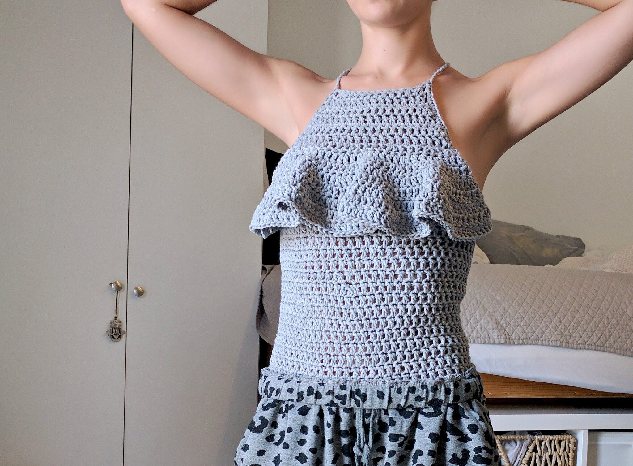 Ruffle Halter Tank – Crochet Top Pattern – The Snugglery