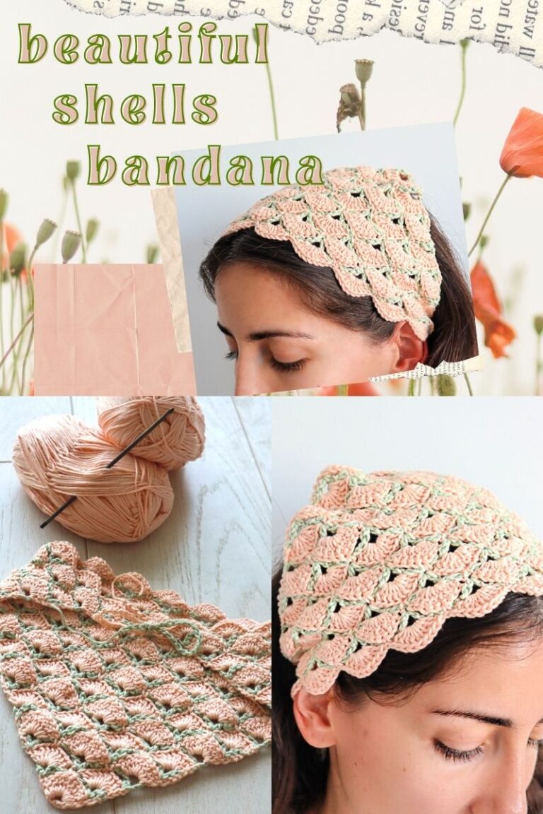Beautiful Shells Bandana - Crochet Pattern - The Snugglery