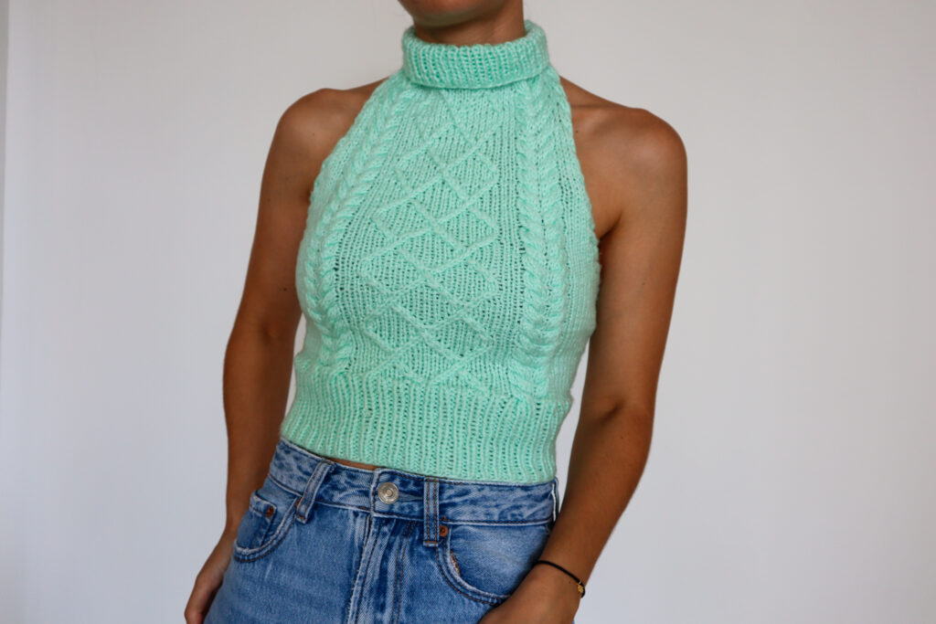 Minty Fresh – Cable Knit Halter Top Pattern – The Snugglery